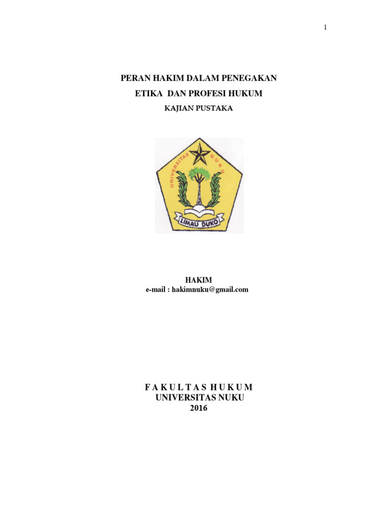 Etika Profesi Hakim dalam Penegakan Hukum | PDF | Ilmu Sosial