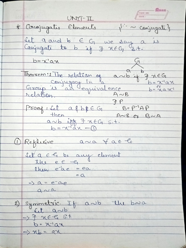 Group Theory BSc. Mathematics (Conjugate Class) | PDF