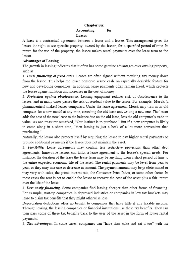 Chapter 4 Accounting For Lease | PDF | Lease | Depreciation