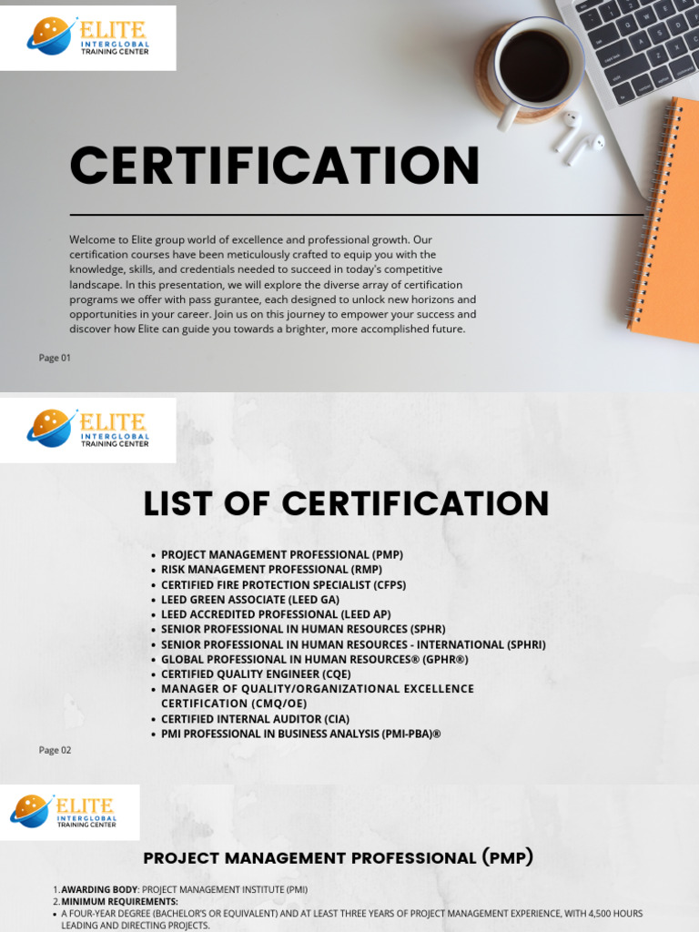 Certification Details | PDF | Project Management Professional | Qualifications