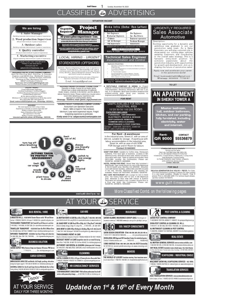 Classified 20231119 1 | PDF | Car Rental | Qatar