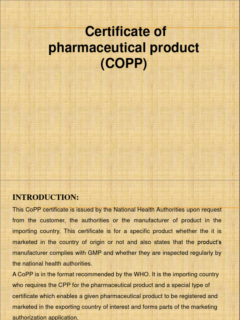 Copp | PDF | Over The Counter Drug | Food And Drug Administration