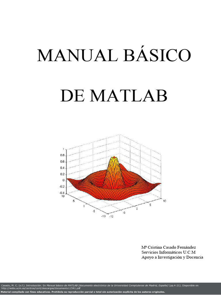 Manual Básico de MATLAB para Principiantes | PDF | Matriz (Matemáticas ...