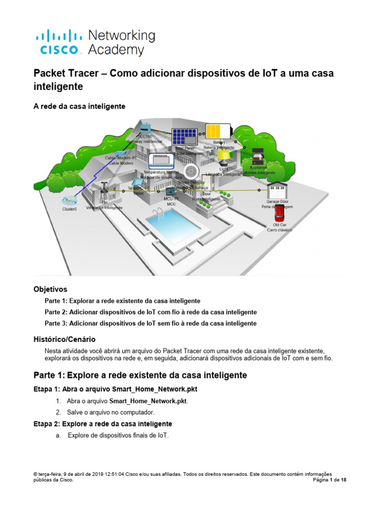 1.2.2.1 Packet Tracer - Adding IoT Devices To A Smart Home | PDF | Rede ...