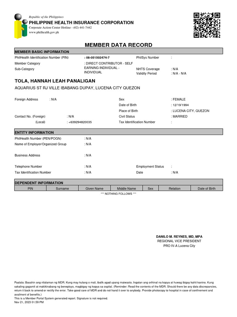 MDR Philhealth | PDF | Health Care | Insurance