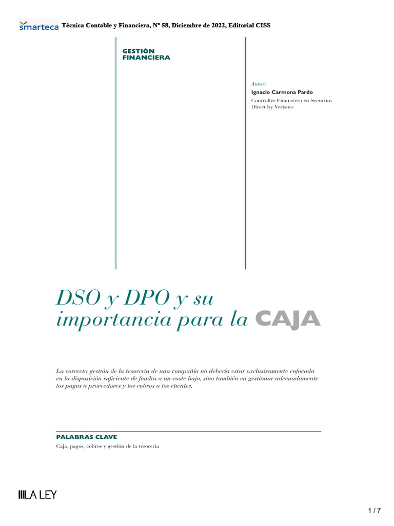 DSO y DPO y Su Importancia para La Caja | PDF | Contabilidad | Economias