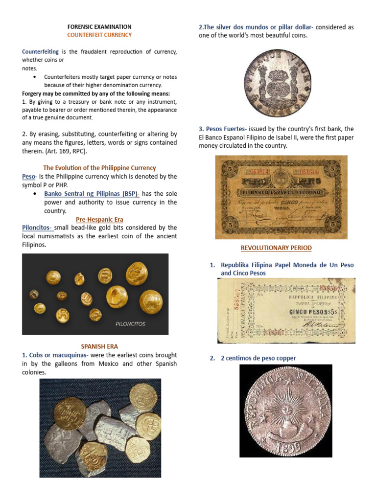 FORENSIC EXAMINATION - Counterfeit Currency | PDF | Numismatics | Money