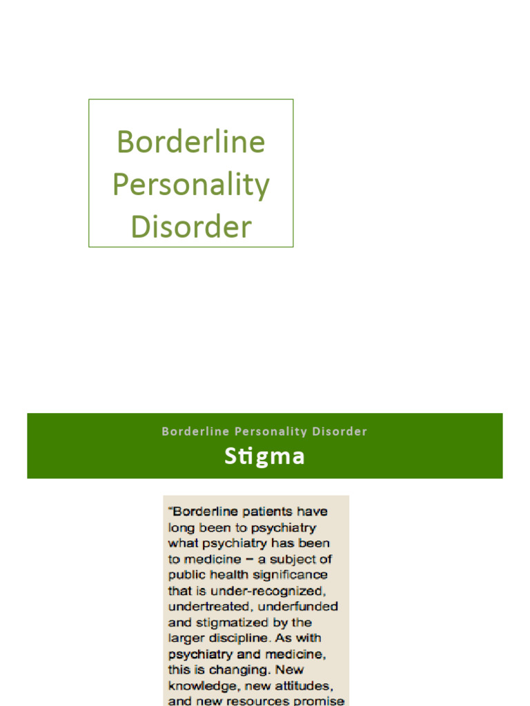 Power Point Slide | PDF | Borderline Personality Disorder | Personality ...