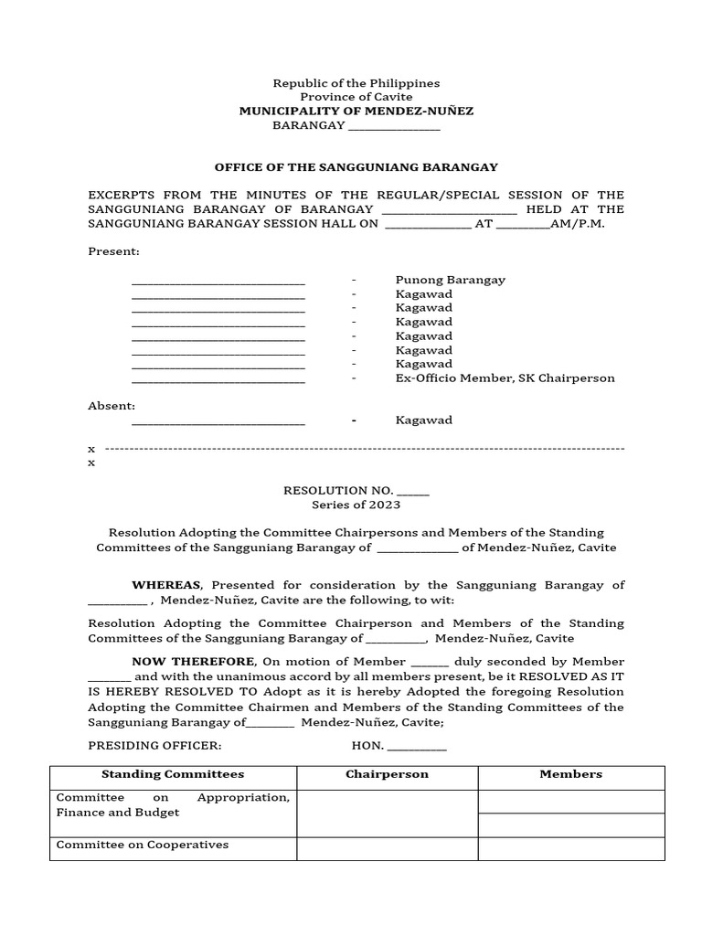 Resolution On Standing Committee Chairmanship | PDF | Government