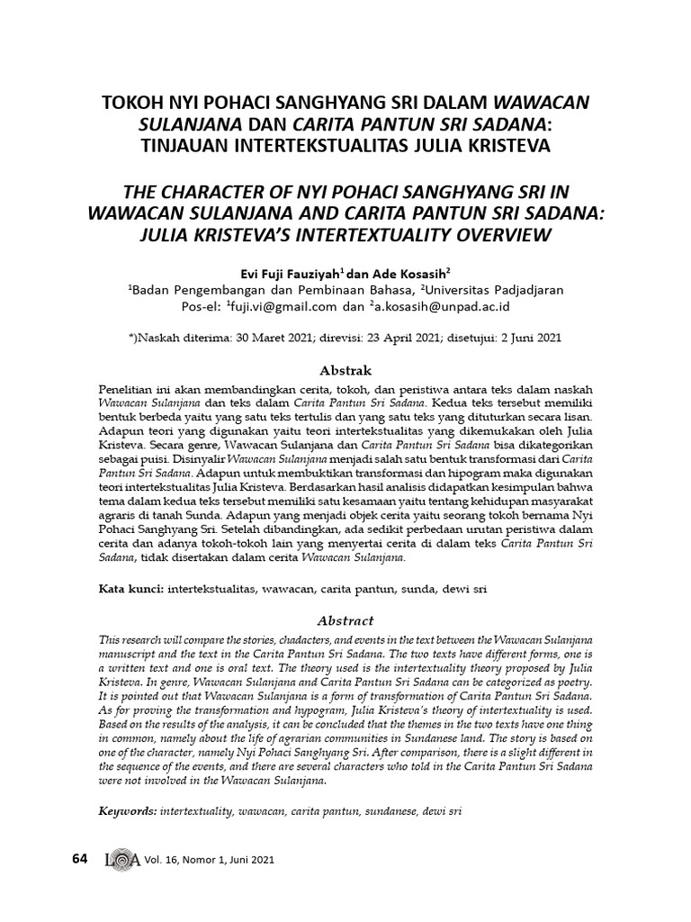 Nyi Pohaci dalam Wawacan dan Pantun | PDF | Agama & Spiritualitas