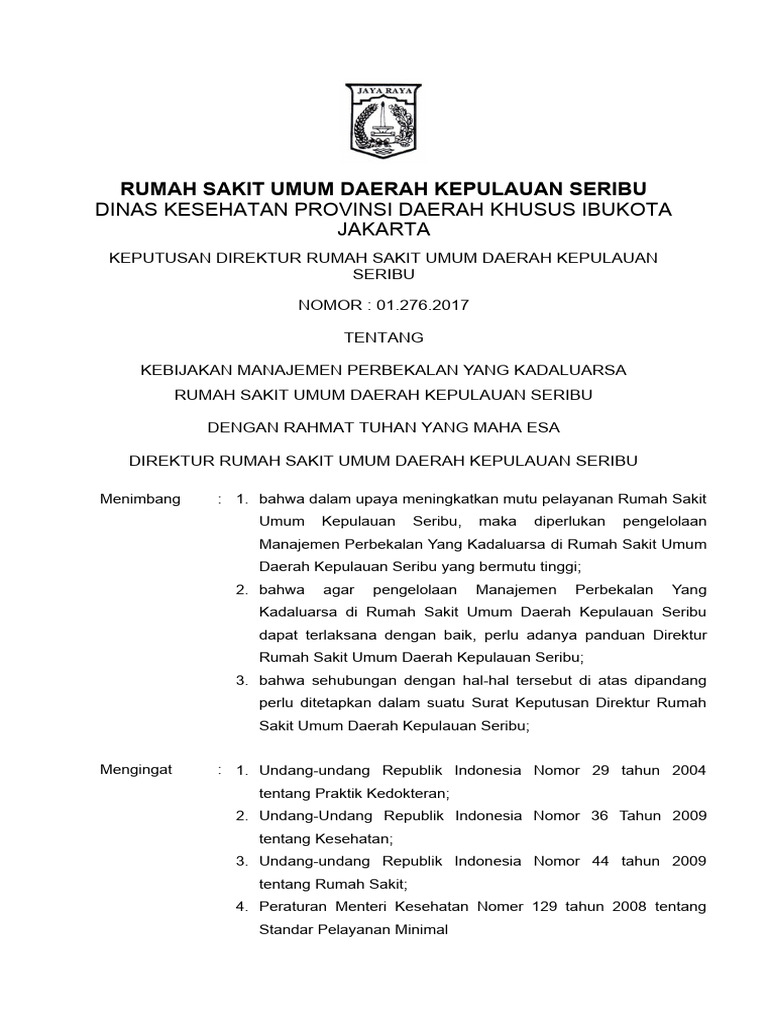 PPI 7.1.1.a Kebijakan Manajemen Perbekalan Yang Kadaluarsa | PDF