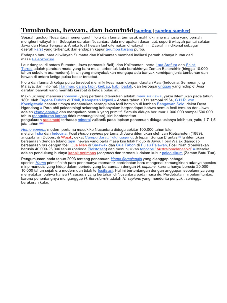 Tumbuhan, Hewan, Dan Hominid | PDF