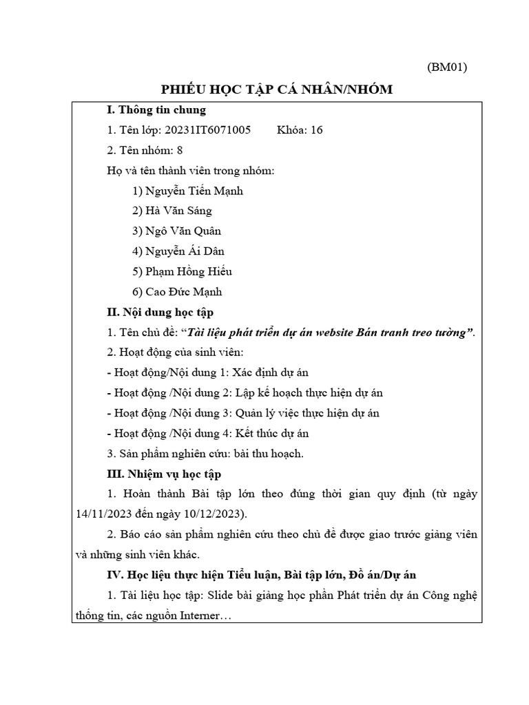 Nhom8 BM01 | PDF
