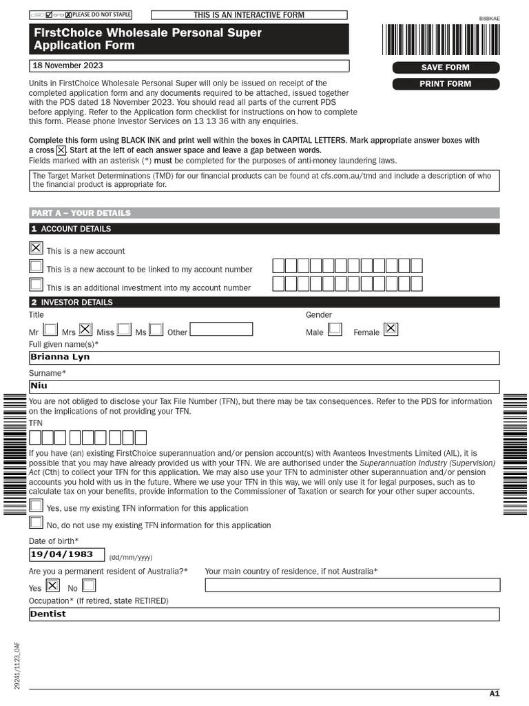 Fs7869 - FCW Super App Form | PDF | Pension | Personal Finance