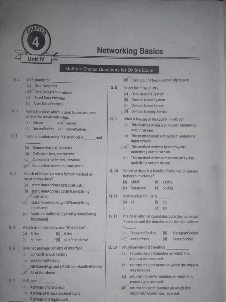 Ajp Mcqs Pdf Port Computer Networking Network Socket