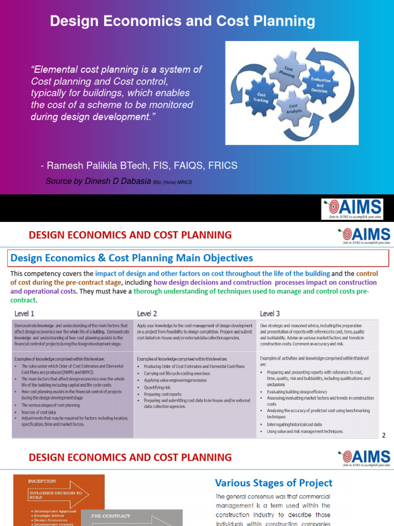 11th Presentation - Design Economics and Cost Planning - July 2021 ...