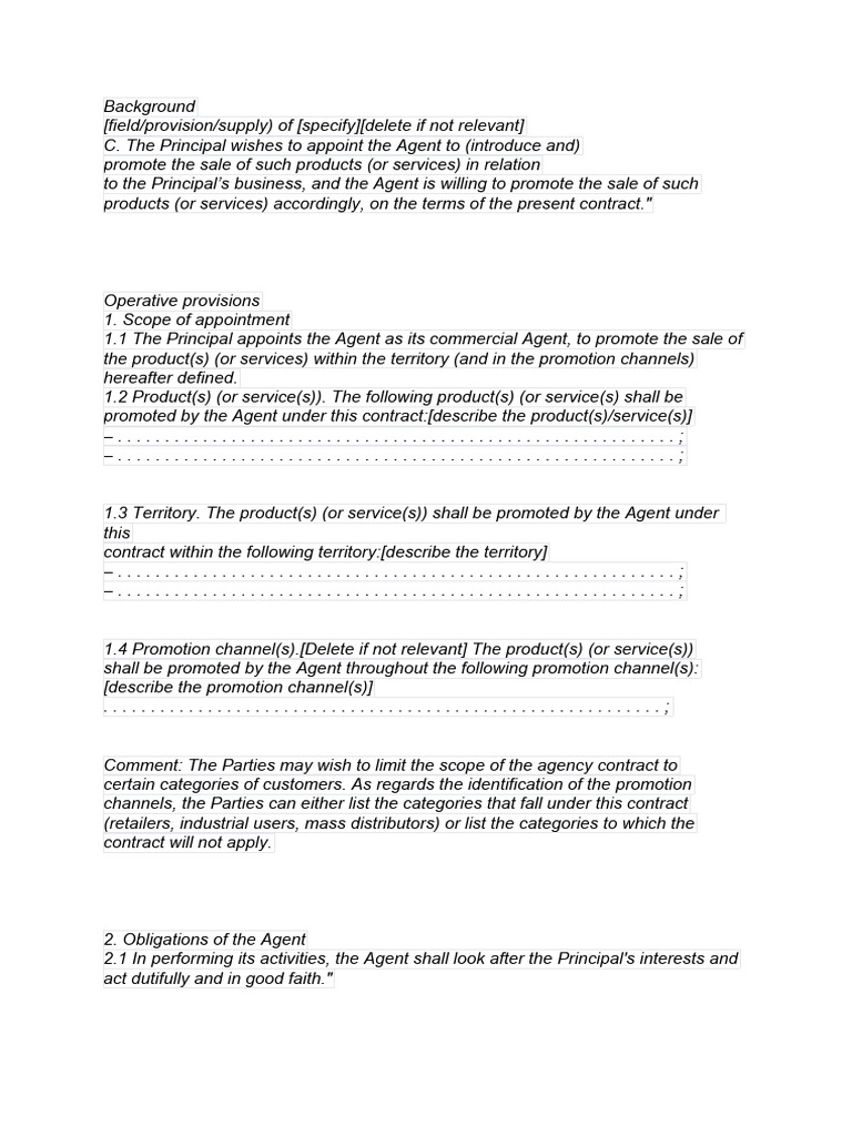 Contract de Agentie in Engleza | PDF | Law Of Agency | Arbitration