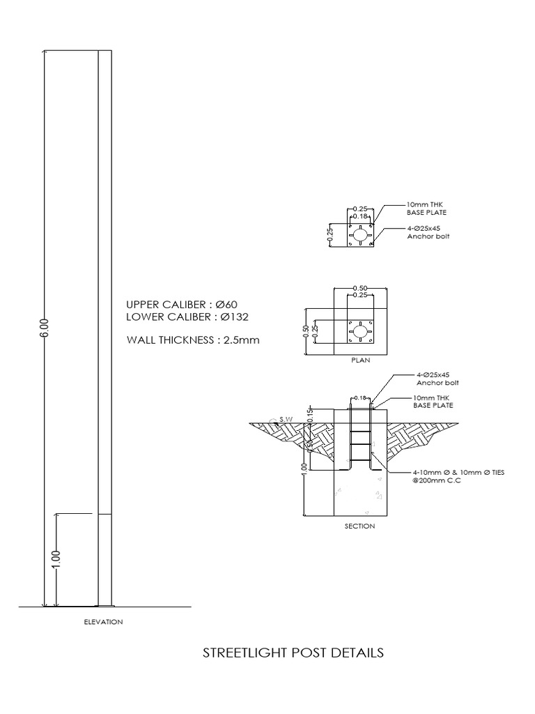 Streetlight Post Details | PDF