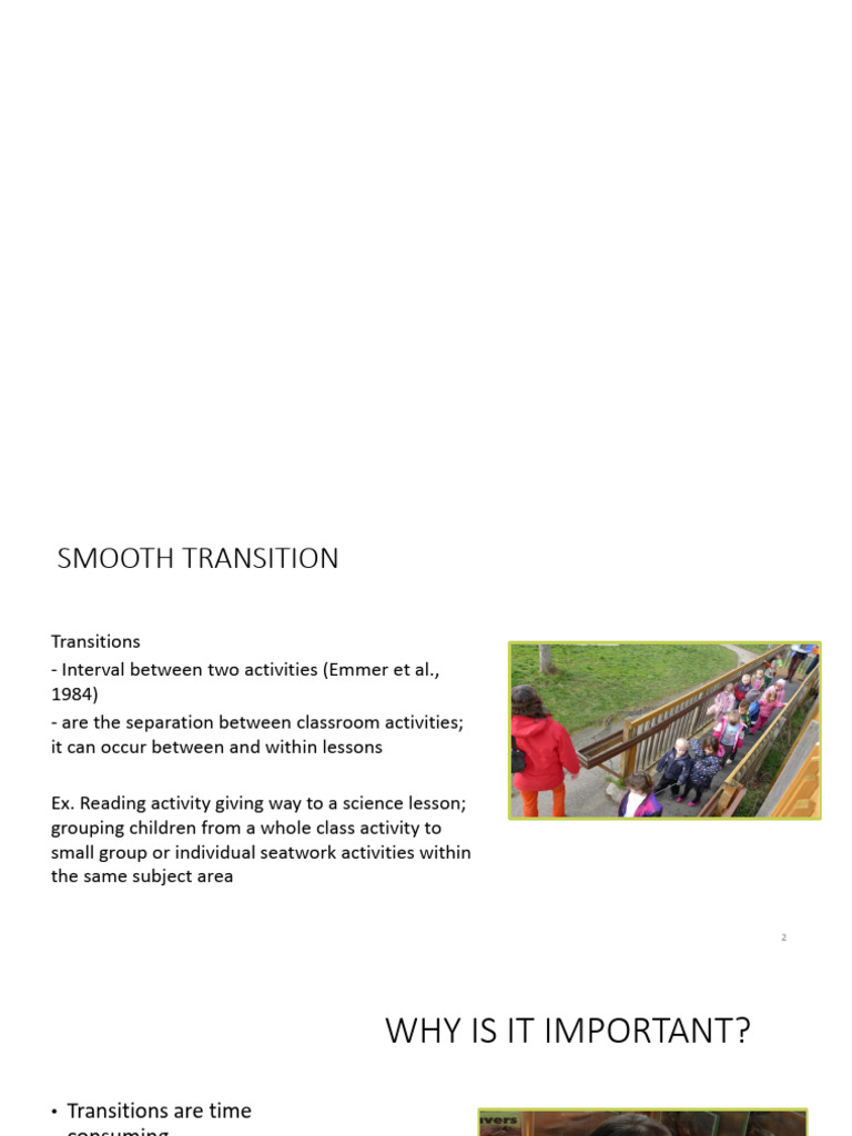 Smooth Transition | PDF | Classroom | Learning