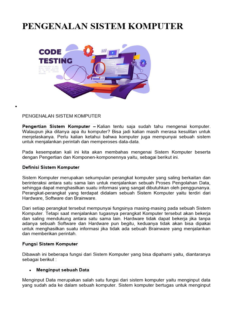 Pengenalan Sistem Komputer | PDF