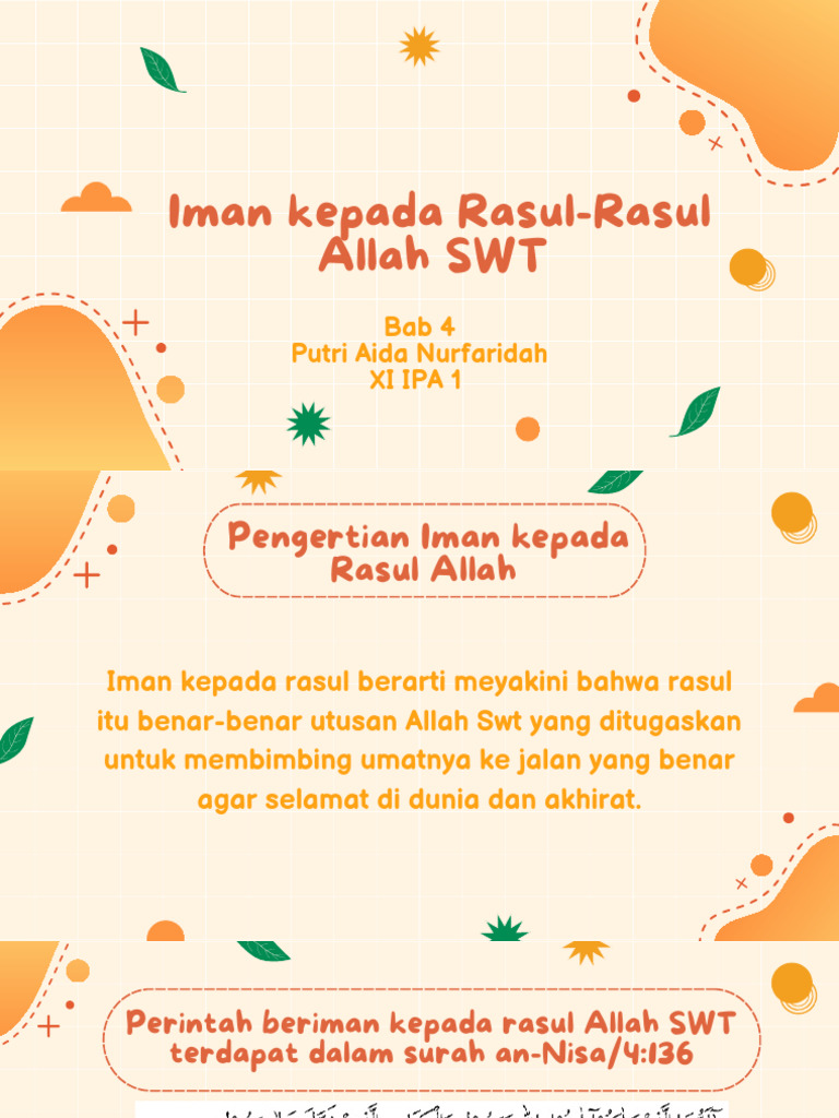Iman Kepada Rasul-Rasul Allah SWT BAB 4 | PDF | Agama & Spiritualitas