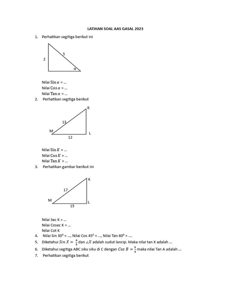 Latihan Soal Matematika X AAS 2023 | PDF | Metode & Bahan Ajar