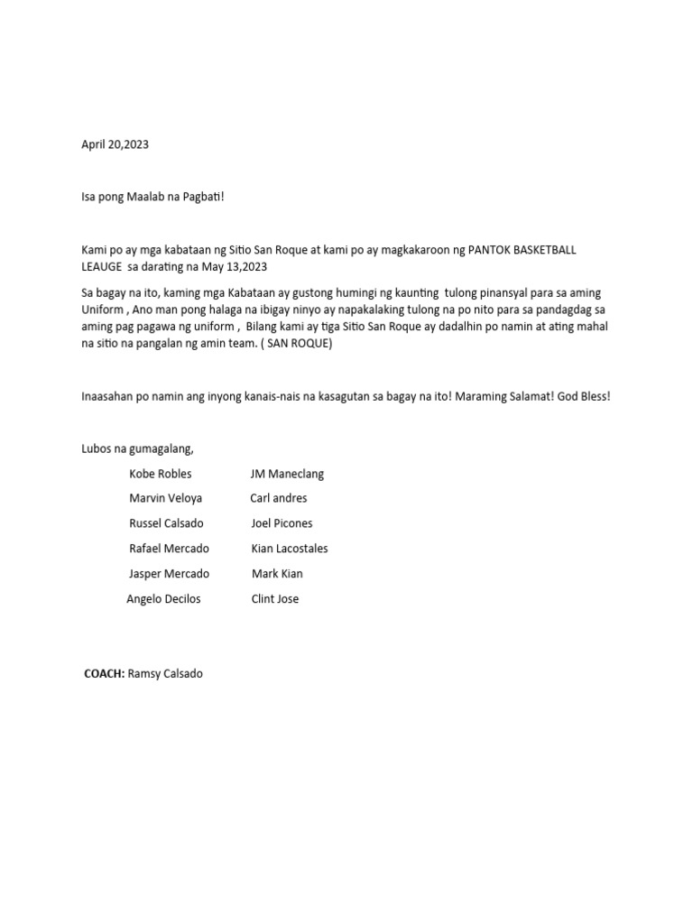 Sulisit Letter 2023 Midget | PDF