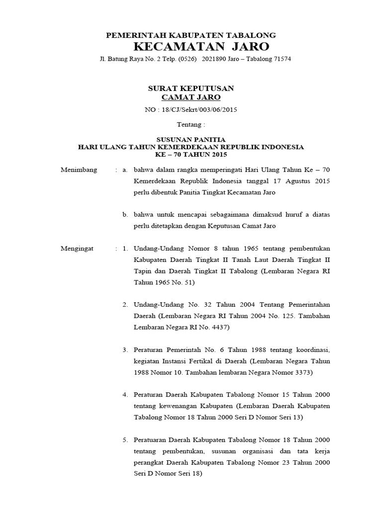 Contoh Susunan PHBN | PDF