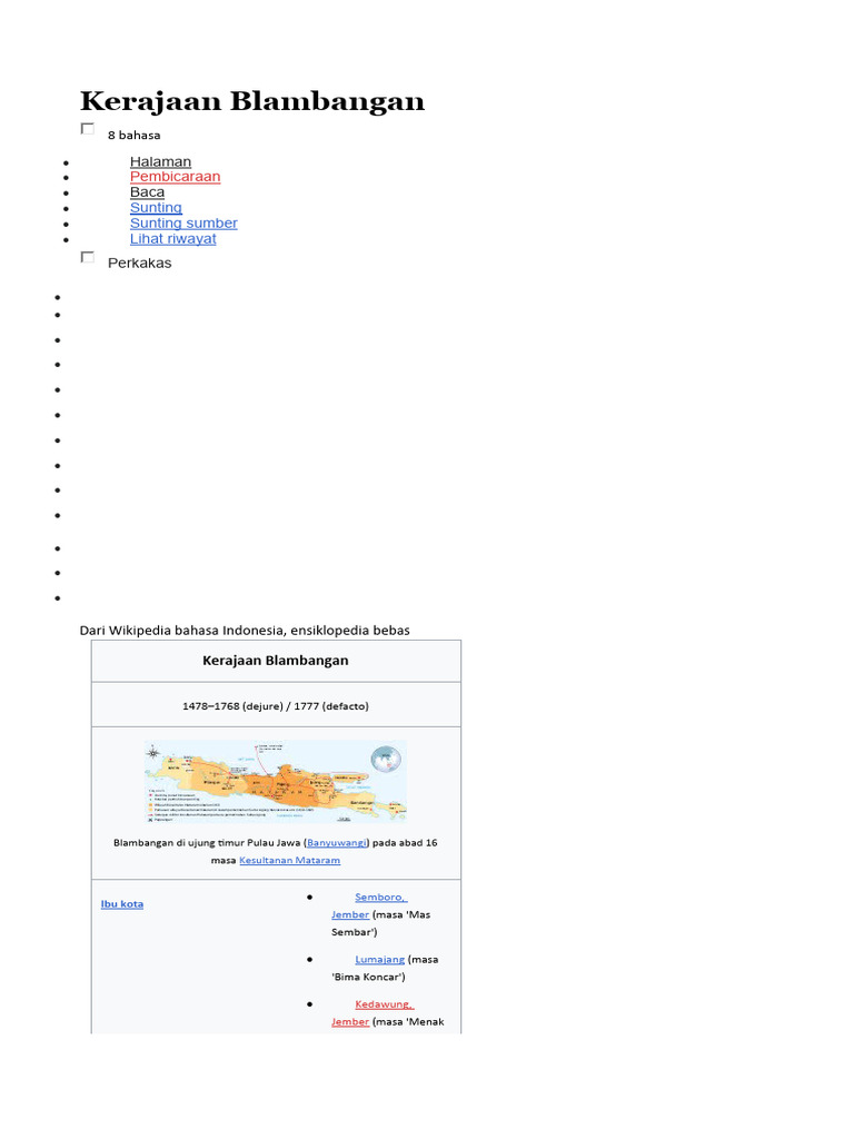 Sejarah Kerajaan Blambangan di Jawa | PDF