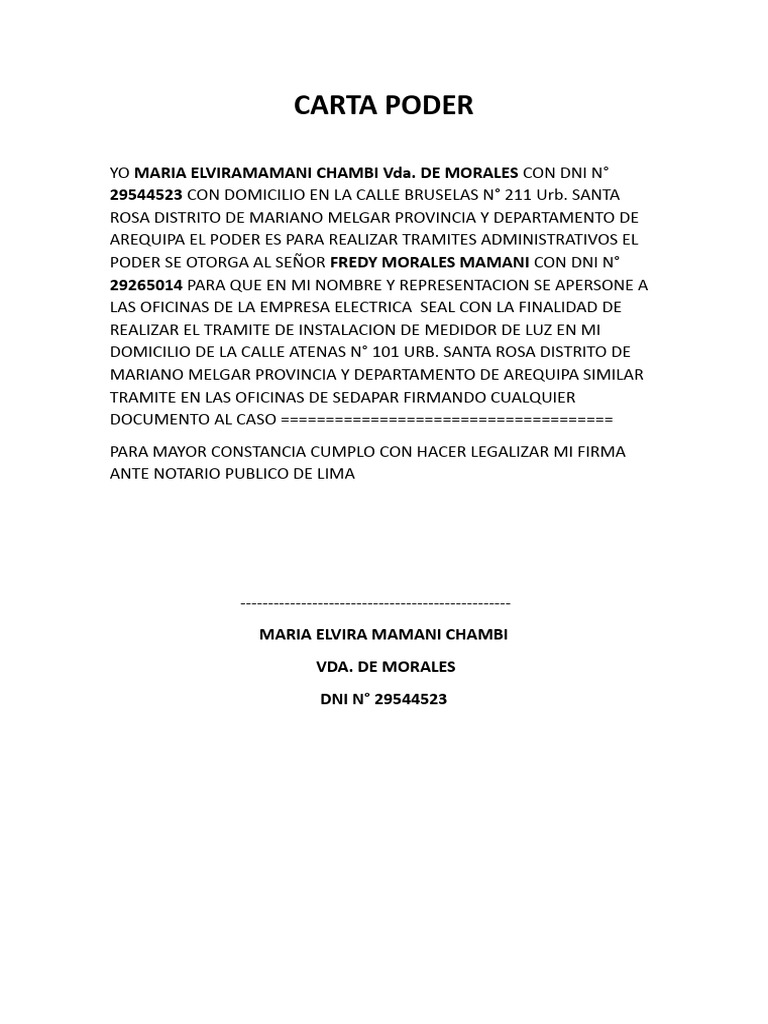 Carta Poder | PDF