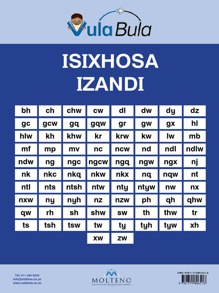 Xhosa Phonics Display Cards Final Web 0 Pdf Africa Human Communication