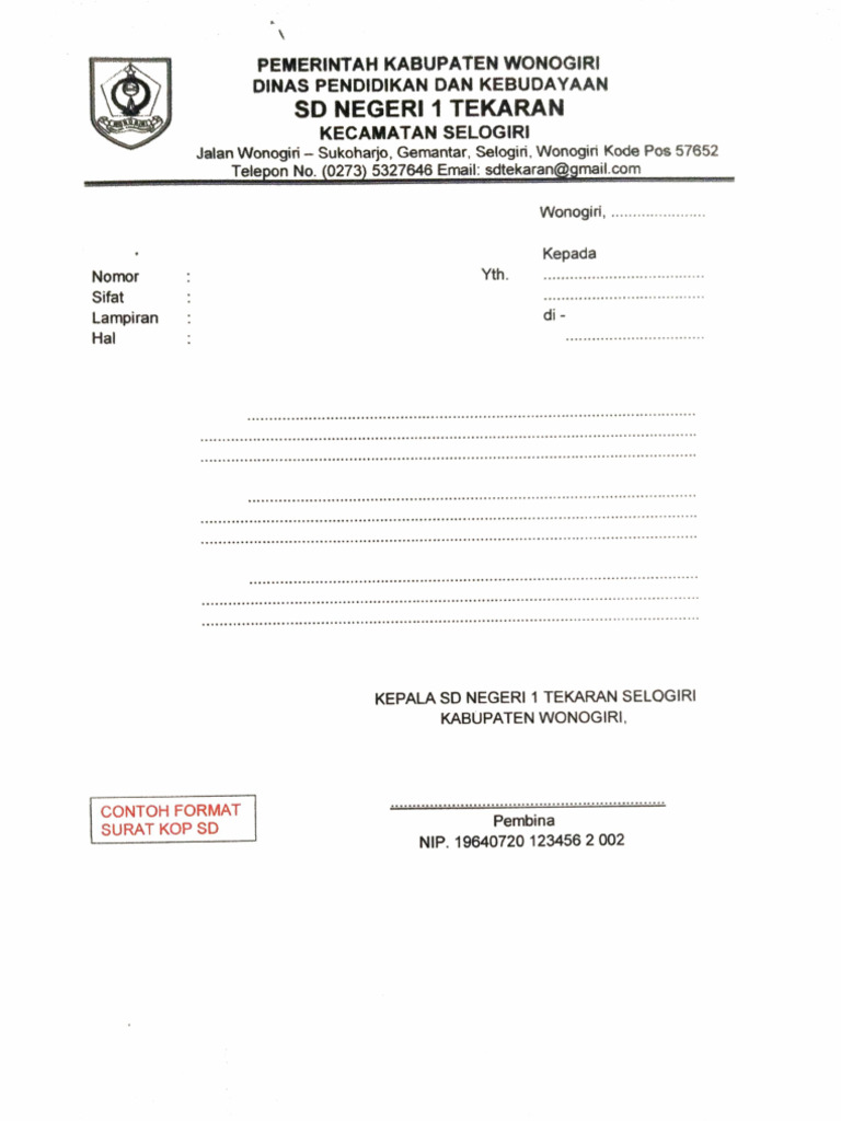 Format Kop SD Dan Asman Ks | PDF