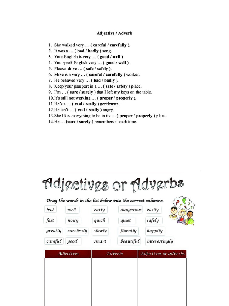 Extra Practice On The Adjectives and Adverbs | PDF