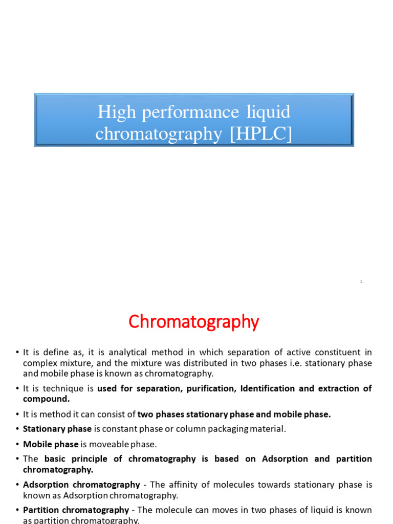HPLC | PDF | Chromatography | High Performance Liquid Chromatography
