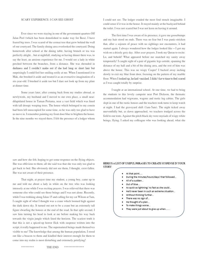 Narrative Scary Experience | PDF