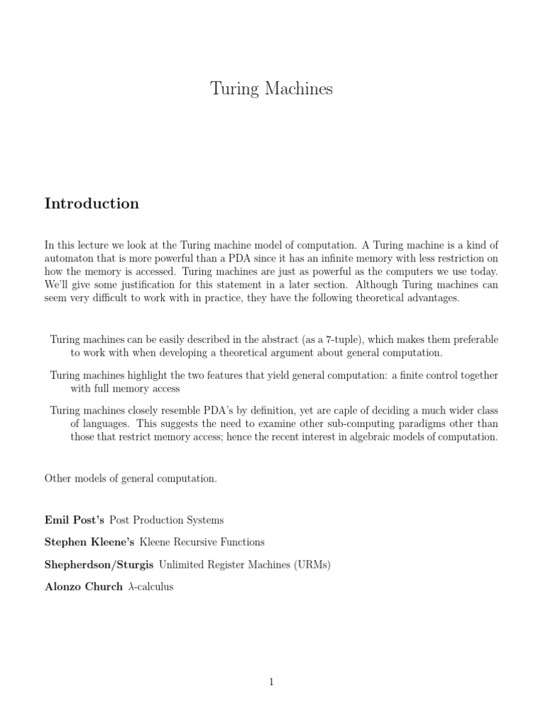 Turing | PDF | Algorithms | Applied Mathematics