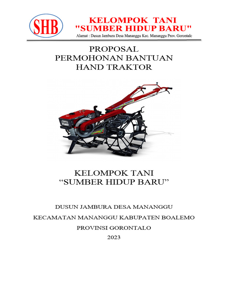 PROPOSAL HAND TRAKTOR 2023 Karim Puyi | PDF