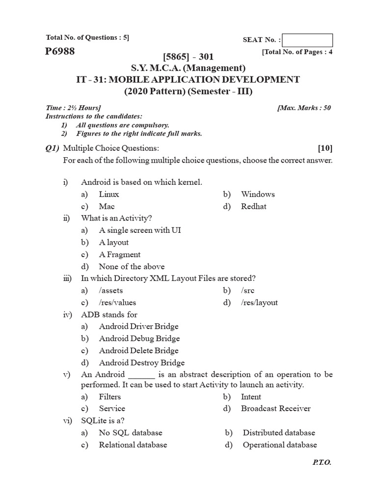 3rd - semesters-Pyqp'S - March-April-2021 - Mca (Management) 2020 Pattern | PDF | Cloud ...
