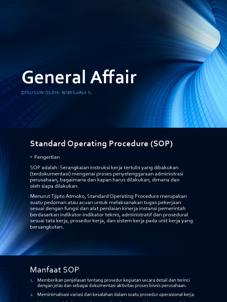 General Affair Sop | PDF | Bisnis