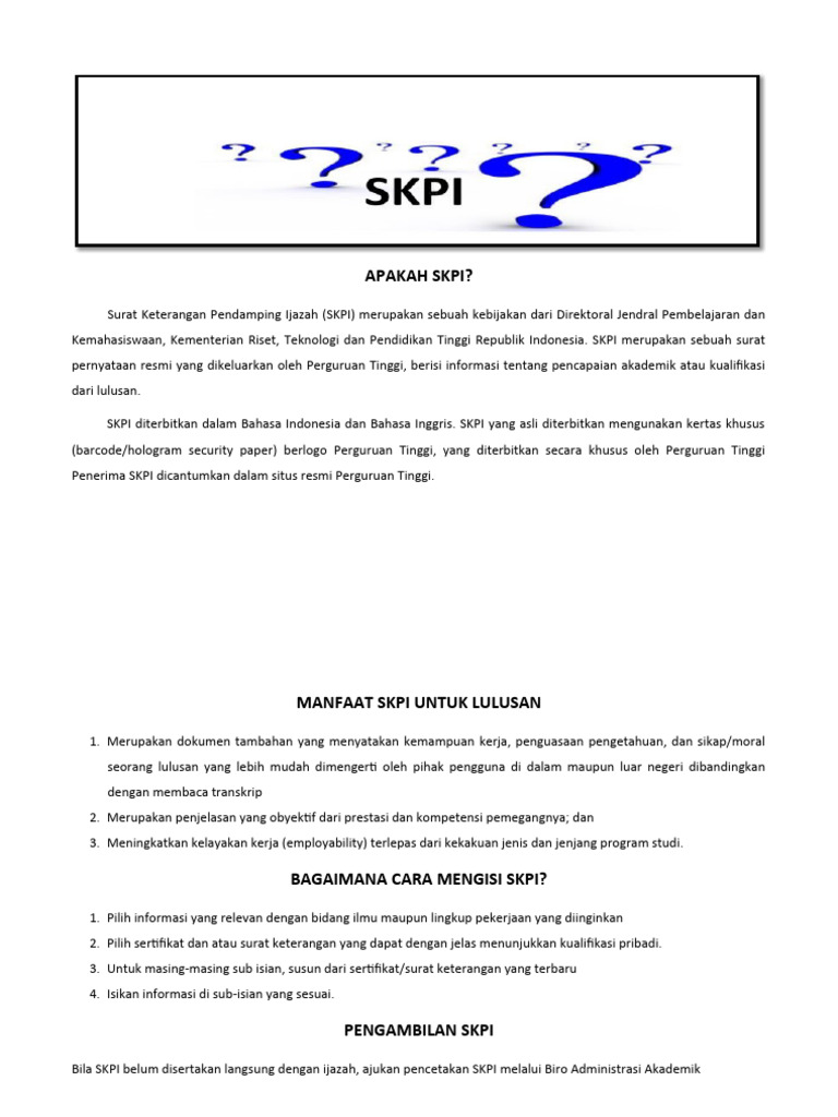 Cara Penulisan SKPI 2023 | PDF