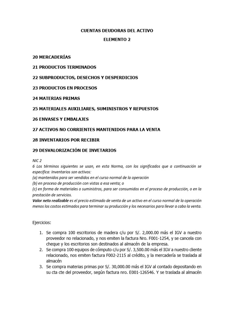 Cuentas Deudoras Elemento 2 Activo Realizable | PDF | Finanzas y dinero