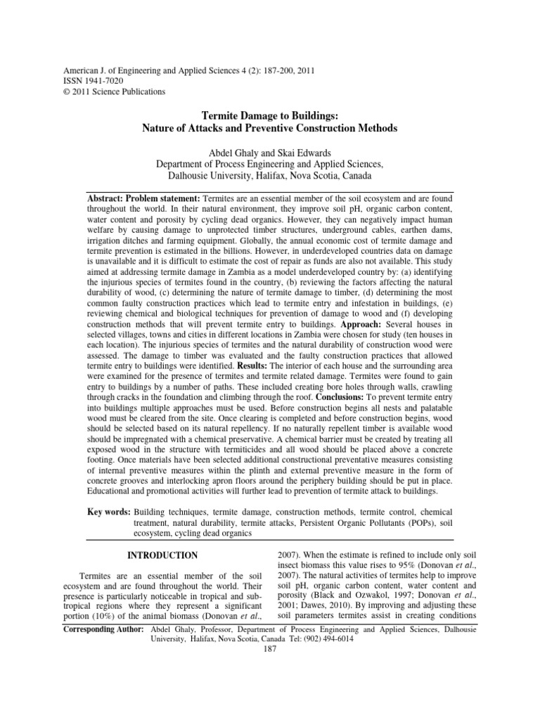 Paper On Termite Attack | PDF | Science & Mathematics