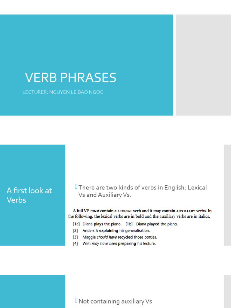 Verb Phrases | PDF | Verb | Lexical Semantics