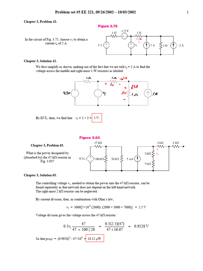Silo - Tips - Problem Set 5 Ee 221 09 26 03 2002 1 | PDF | Electrical Network | Electricity
