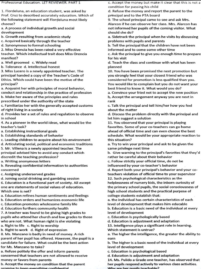 Prof. Ed. Part 1 | PDF