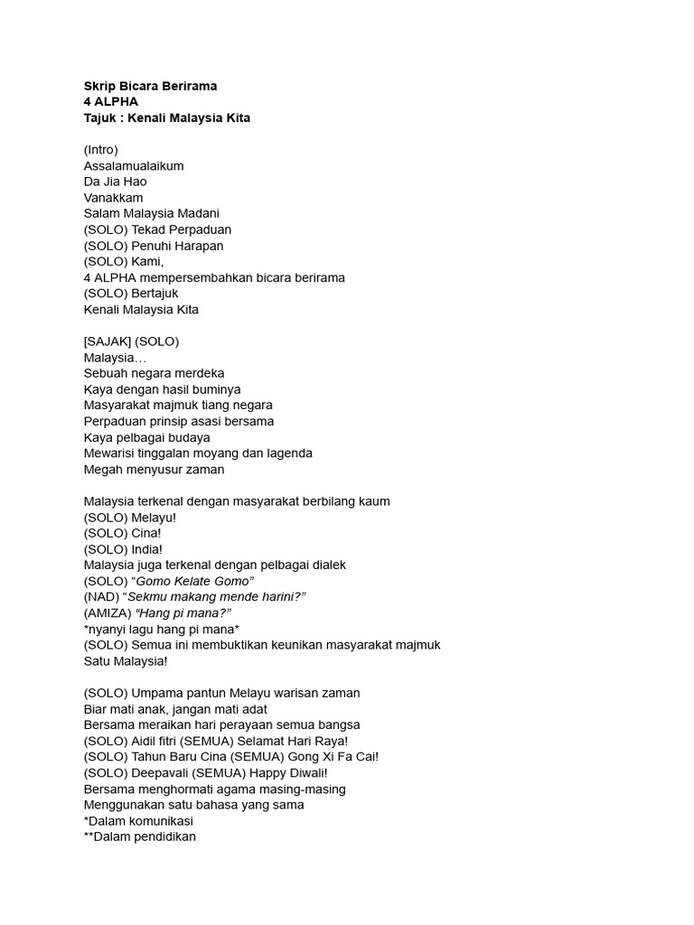 Skrip Bicara Berirama-1-1 | PDF