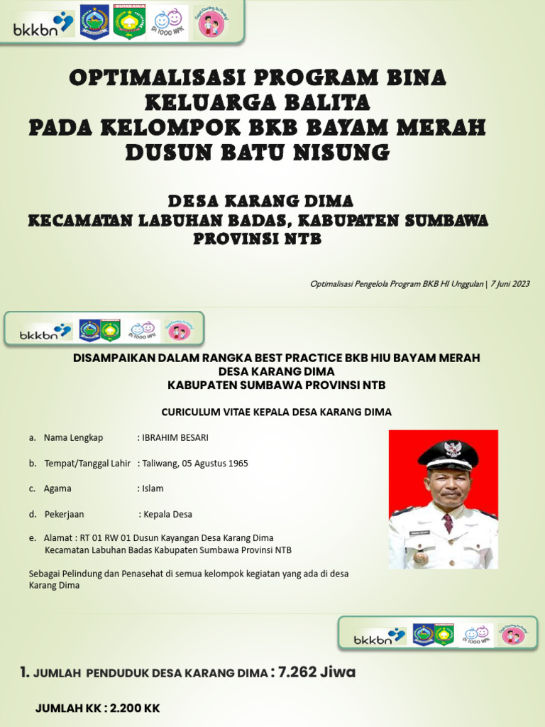 Orientasi Pengelola Program BKB HIU Desa Karang Dima | PDF | Kesehatan Holistik | Gaya Hidup