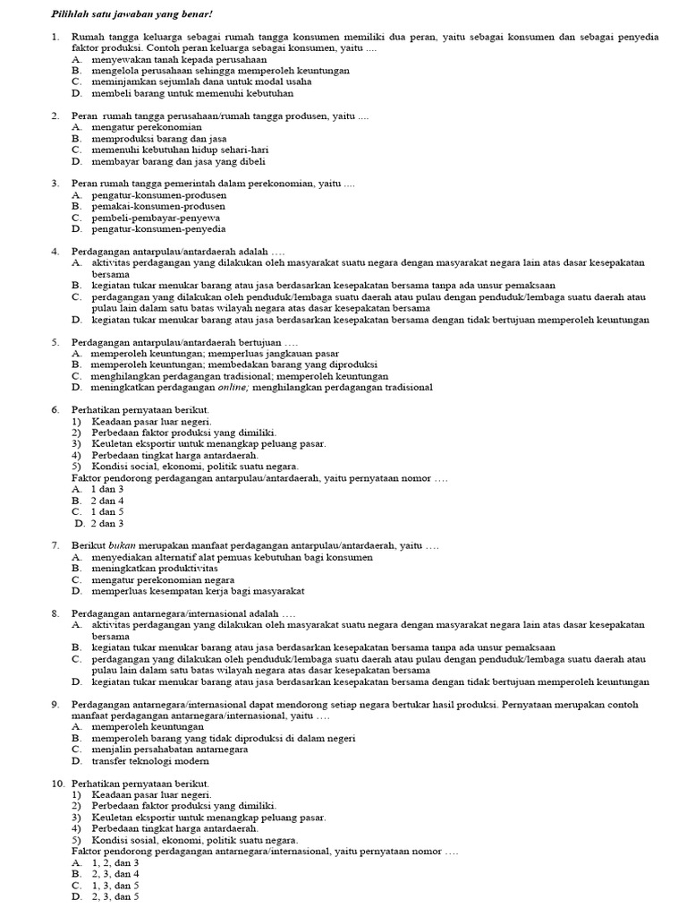 Soal PH IPS Kelas 8 Keunggulan Antar Ruang | PDF