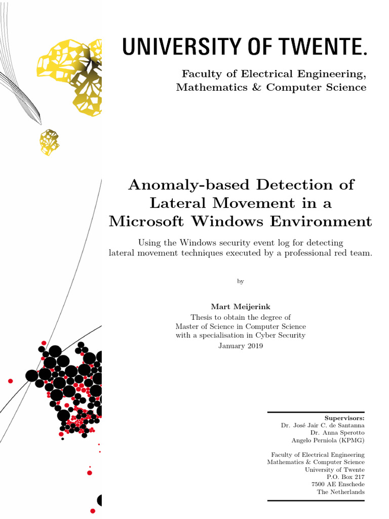Anomaly-Based Detection Lateral Movement in A Microsoft Enviroment of Meijerink - MA - EWI | PDF ...