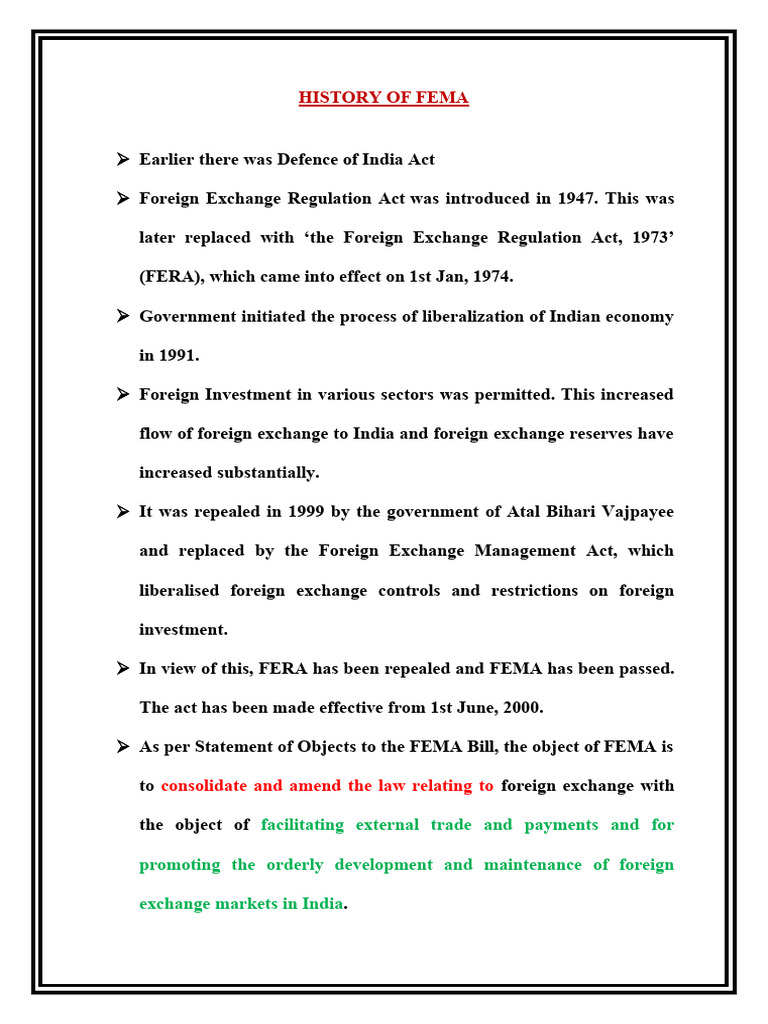 HISTORY FEMA & Definitions | PDF | Government | Business